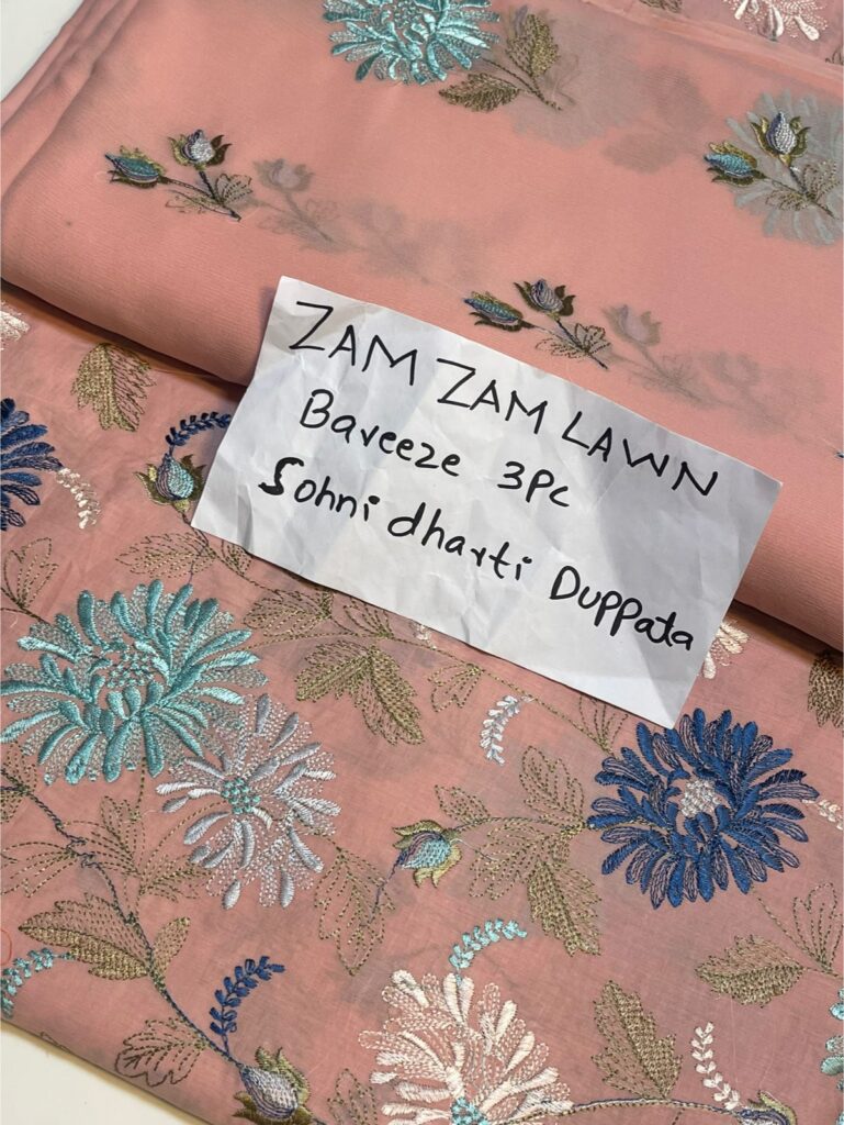 Bareeze Lawn With Sonydarti Duppata 3PC Mk – 296 | Mustafa Khattak Fabrics